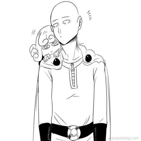 One Punch Man Coloring Pages Saitama And Tatsumaki