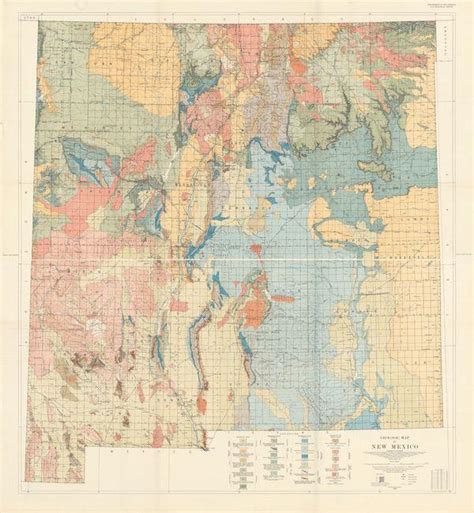 On 2 Sheets Geologic Map Of New Mexico Us Geological Survey
