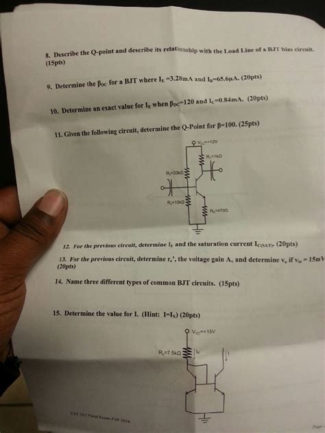 Solved Describe The Q Point And Describe Its Relationship Chegg Com