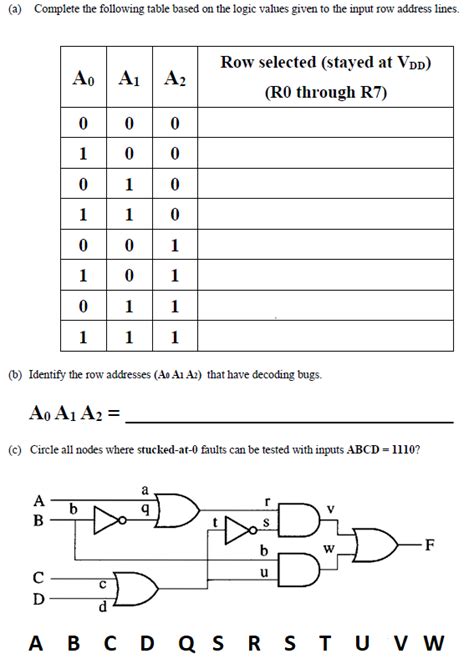 6 A Row Address Decoder Is Shown Below This Decoder
