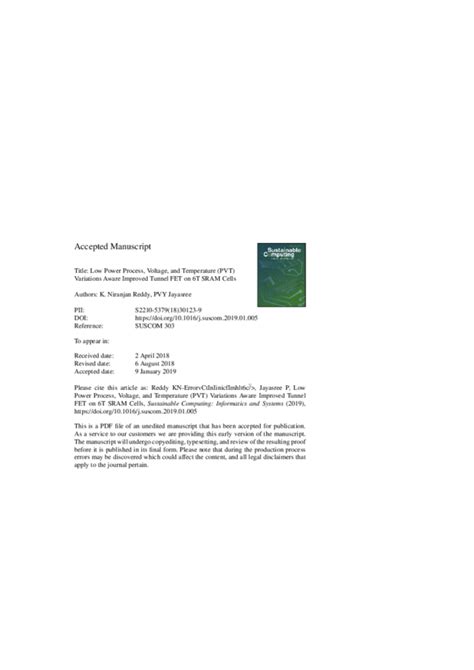 Pdf Low Power Process Voltage And Temperature Pvt Variations