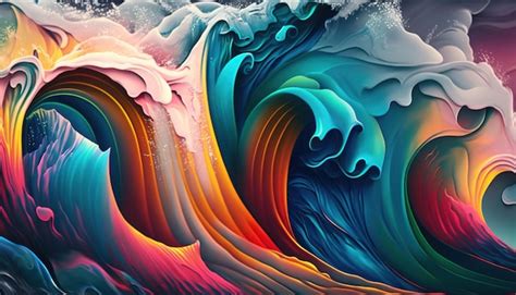Premium Ai Image Abstract Colorful Waves Wallpaper