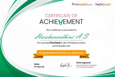 Harshavardhini A S On Linkedin Techachievement Firstnaukri