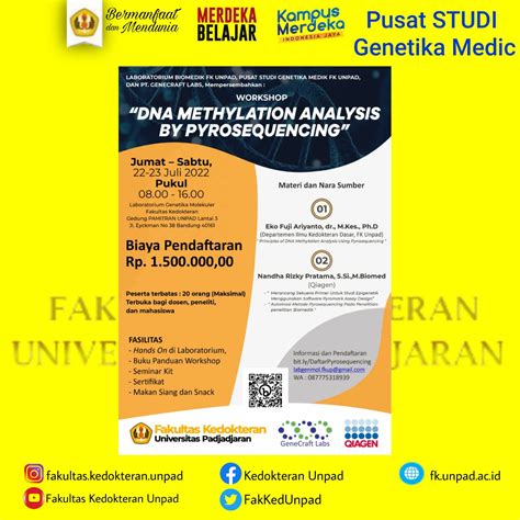 Workshop Dna Methylation Analysis By Pyrosequencing Fk Unpad Official Site