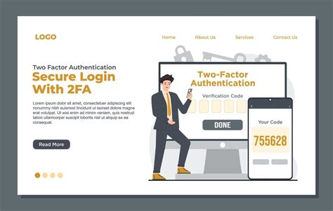 Two Factor Authentication With Otp Face Id Pin Fingerprint Landing Page Template For Social