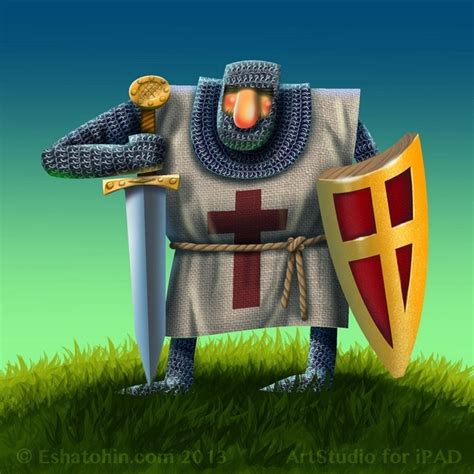 Иллюстрация Крестоносец в стиле компьютерная графика