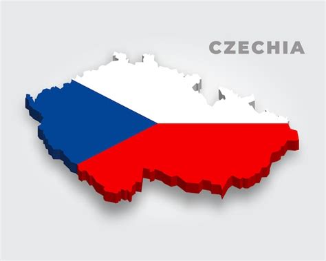 Premium Vector 3d Map Of Czechia With Flag