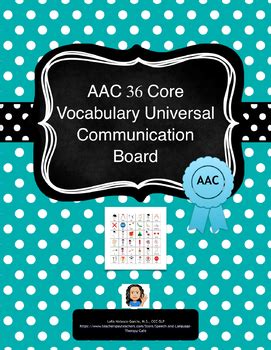 AAC Core Vocabulary Universal Communication Board FREEBIE TpT