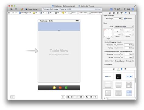 xcode uitableviewcell custom row height for prototype cell stack
