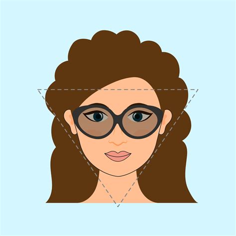 Glasses For Triangle Face Young Girl Icon Against Light Blue Background