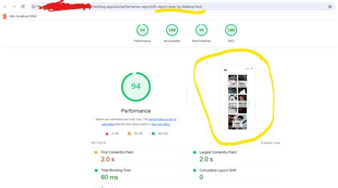 Javascript Lighthouse Reports Showing Mobile Layout Despite Desktop Configuration File Stack