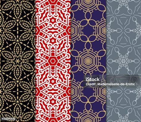 현대 꽃 원활한 패턴 아트 배경 세트입니다 고급 벽지 초대에 대 한 텍스처입니다 벡터 일러스트입니다 0명에 대한 스톡 벡터 아트 및 기타 이미지 Istock