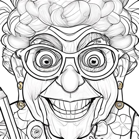 Funny Grandma Coloring Pages