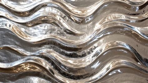 Silver Waves Abstract Reflective Glass Surface Stock Illustration Illustration Of Metallic