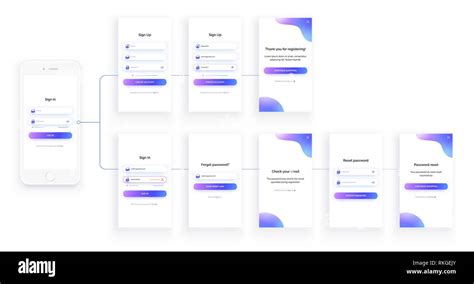 Mobile Ui Kit Sign Up Form Sign In Page Set Stock Vector Image And Art