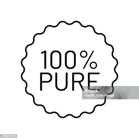 100 순수 라벨 스티커 배지 스탬프 아이콘 고립 된 투명 배경 100 순수 벡터 일러스트 레이 션 개념에 대한 스톡 벡터 아트 및 기타 이미지 Istock