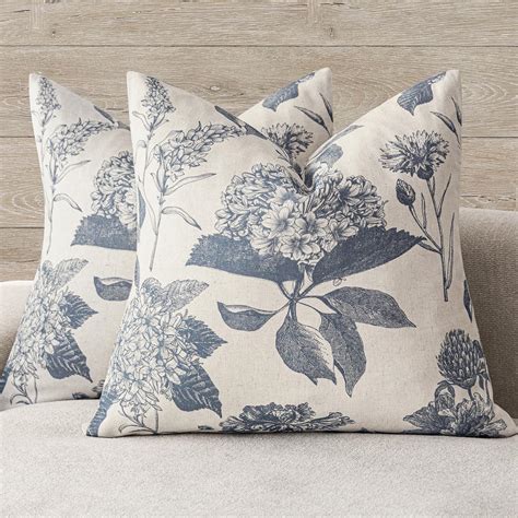 Foindtower Set Of 2 Linen Floral Vintage Throw Pillow