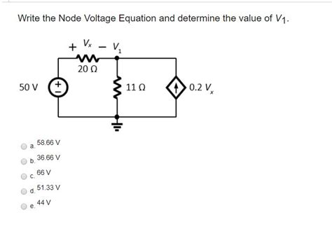 Solved Write The Node Voltage Equation And Determine The Chegg Com