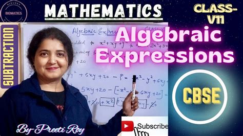 Algebraic Expression Part 2 Subtraction Youtube
