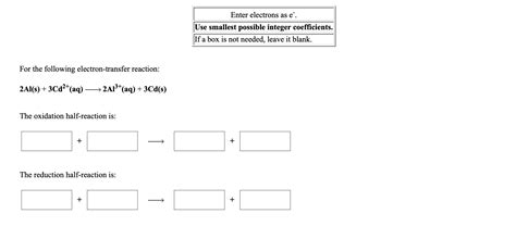 Solved Enter Electrons As E Use Smallest Possible Integer