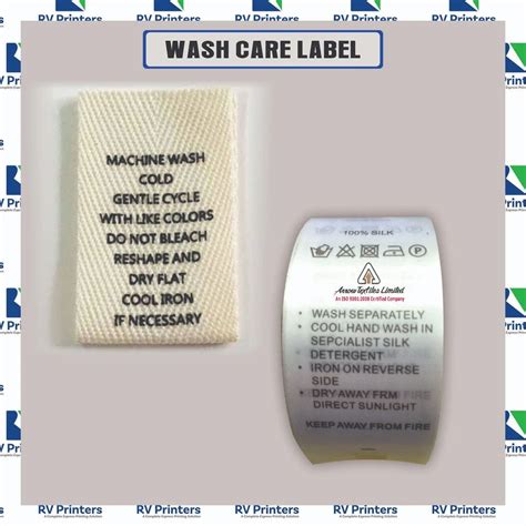 Satin Wash Care Label At Best Price In Bengaluru By R V Printers Id