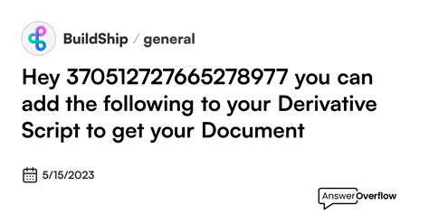 Hey 김민석 You Can Add The Following To Your Derivative Script To Get