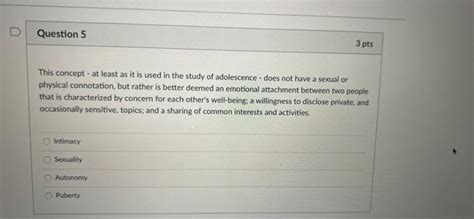 Solved Question 5 3 Pts This Concept At Least As It Is