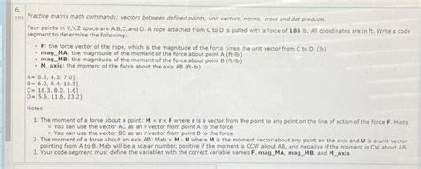 Solved 6 Practice Matrix Math Commands Vectors Between
