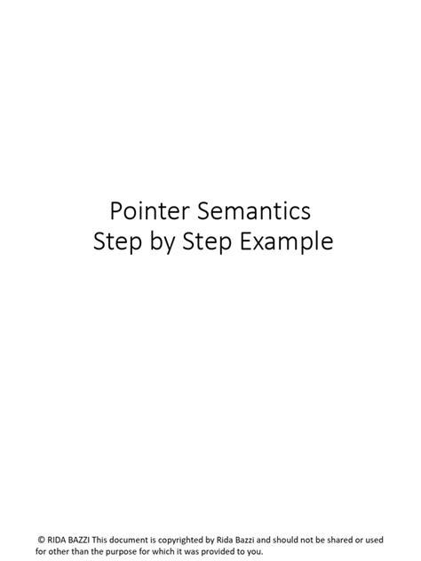 10 Pointer Semantics Step By Step Example Pdf Pointer Computer