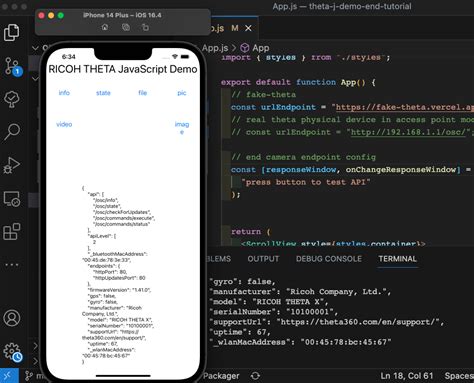React Native Expo Super Beginner Intro With Ricoh Theta Api No Camera Needed Api Usage