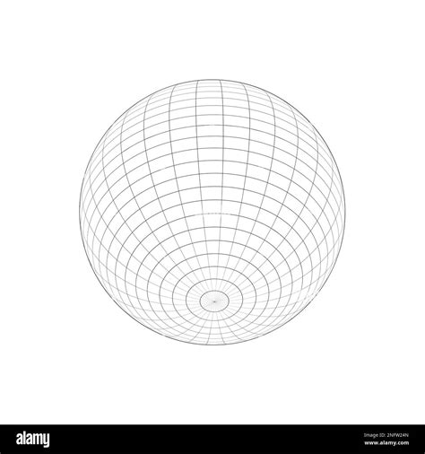 3d Sphere Wireframe Icon Orb Figure Spherical Shape Grid Ball Isolated On White Background