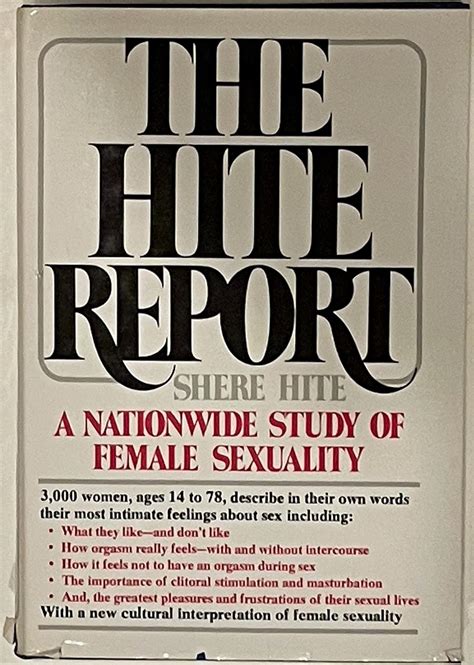 Hite Report A Nationwide Study Of Female Sexuality Hite Shere 9780025518513 Amazon Com Books