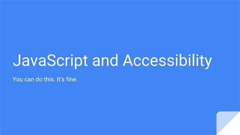 Javascript And Accessibility Ppt