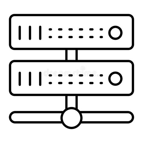 Server Thin Line Icon Hardware Vector Illustration Isolated On White Data Outline Style Design