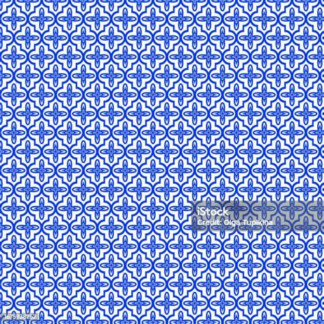 모로코 타일 원활한 패턴 블루 화이트 색상입니다 직물 벽지 포장지 질감 드레스를 위한 민족 보호 디자인 0명에 대한 스톡 벡터 아트 및 기타 이미지 Istock