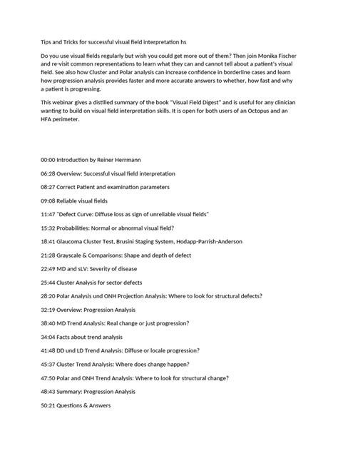 Tips And Tricks For Successful Visual Field Interpretation Pdf Sensitivity And Specificity