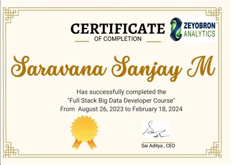 Saravana Sanjay Marimuthu On Linkedin Bigdata Certification