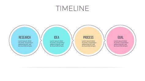 비즈니스 인포 그래픽입니다 4 단계 옵션 서클 타임 라인입니다 벡터 템플릿입니다 편집 가능한 선입니다 0명에 대한 스톡 벡터 아트 및 기타 이미지 Istock