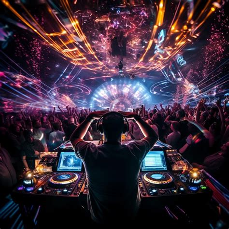 Premium Ai Image Mesmerizing Dj Setup On A Vibrant Dancefloor