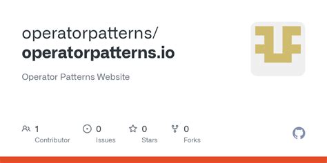 Github Operatorpatterns Operator Patterns Website