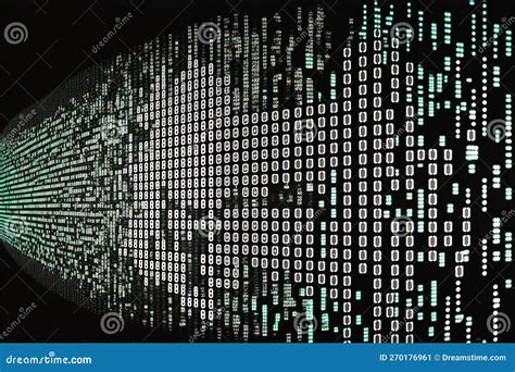 Dati Di Flusso Codice Binario Sfondo Bianco E Nero Schermo Nero Con