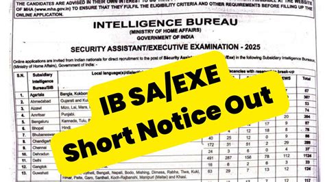 IB Security Assistant Recruitment Notification Out For Posts GovtJobs U Info