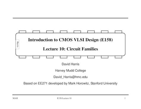 Pdf Introduction To Cmos Vlsi Design E158 Lecture 10 Circuit