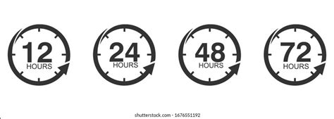 12 24 48 72 Hours Clock Stock Vector Royalty Free 1673513761 Shutterstock