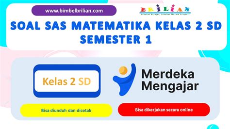 Download Soal Sas Matematika Kelas 2 Sd Semester 1 Sumatif Akhir Semester Bimbel Brilian
