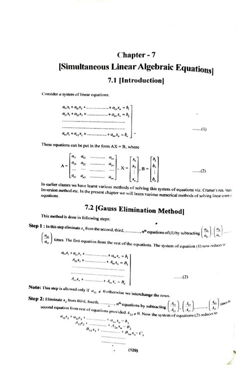 Solution Of Linear Sim Eqns Chapter Isimultaneous Linear Algebraic Equations 7
