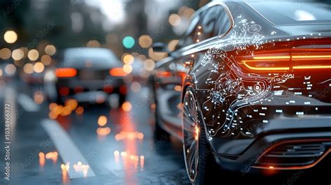 Sleek And Futuristic 3d Of An Autonomous Vehicle With An Advanced Navigation System Featuring A