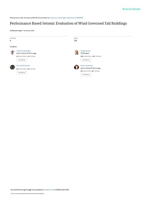 Performance Based Seismic Evaluation Of Wind Governed Tall Buildings Pdf Beam Structure