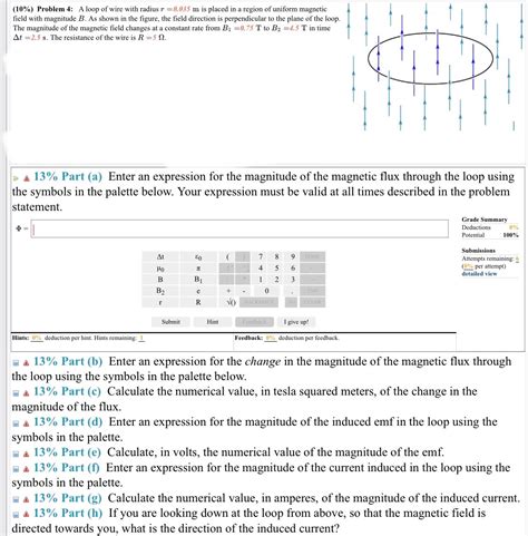 solved 10 ﻿problem 4 a loop of wire with radius r 0 035m