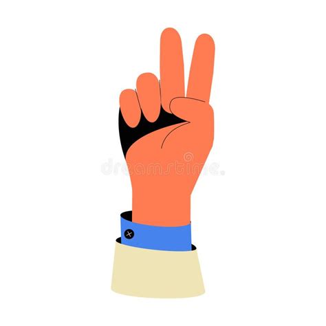 Hand Displaying A Peace Sign Gesture In Flat Vector Illustration Symbolizing Peace Victory And